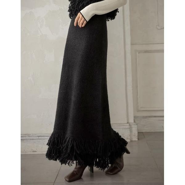 参考価格：5，998円発売時期：2024年09月コンディション：A（使用感なし）数回使用した程度で使用感が感じられないアイテム参考商品名：[2024 AUTUMN COLLECTION][低身長サイズ有]ブークレニットループフリンジナロース...