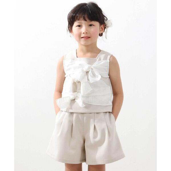 ZOZO問い合わせ番号:104089832ショップ:BEBE ONLINE STORE，ベベ オンラインストアブランド:BeBe Petits Pois Vert，ベベプチポワヴェール商品名:ストライプリボンセットアップカテゴリ:トップス&...
