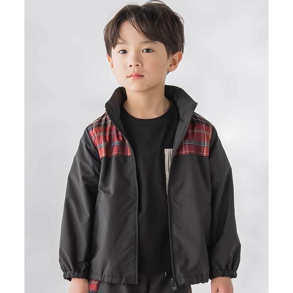 ZOZO問い合わせ番号:104089835ショップ:BEBE ONLINE STORE，ベベ オンラインストアブランド:BeBe Petits Pois Vert，ベベプチポワヴェール商品名:【お揃い】タフタ+チェック切り替えジップアップブ...