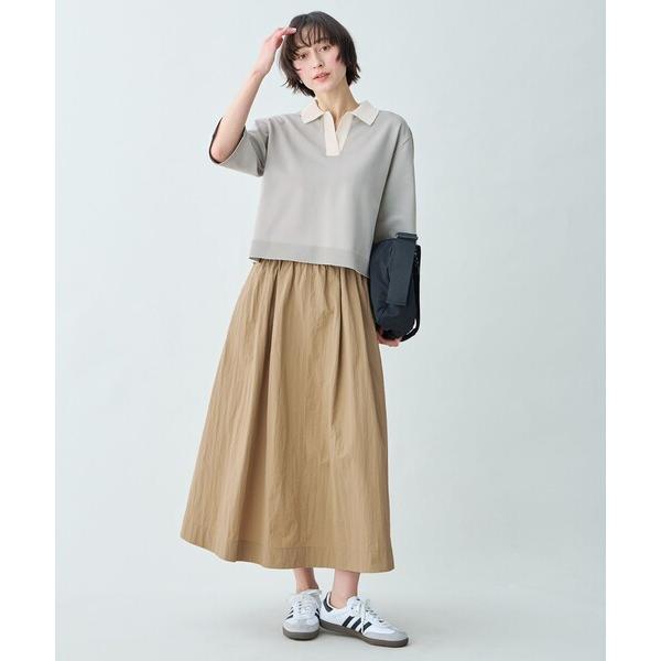 ZOZO問い合わせ番号:104090323ショップ:L size ONWARD（大きいサイズ），エルサイズ　オンワードブランド:ANY，エニィ商品名:【2SET】バイカラーポロニット×スカートセットカテゴリ:ジャケット/アウター>セッ...