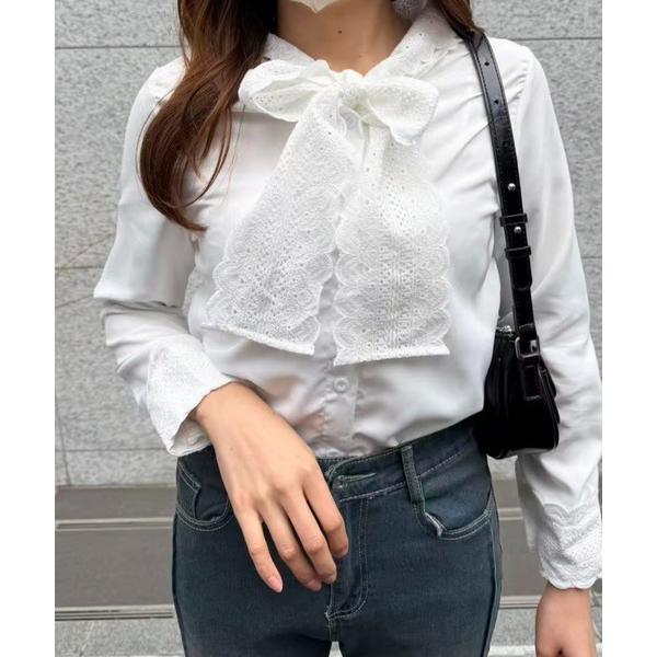 ZOZO問い合わせ番号:104090508ショップ:mebole，メボレブランド:mebole，メボレ商品名:レースボウタイブラウスカテゴリ:トップス>シャツ/ブラウスブランド品番:MB-26-1-1024素材:ポリエステル100%原...