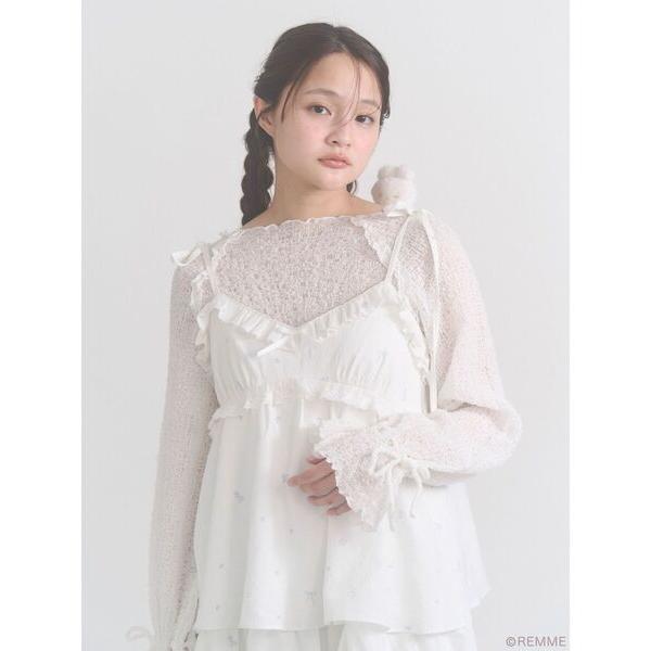 ZOZO問い合わせ番号:104090626ショップ:merry jenny，メリージェニーブランド:merry jenny，メリージェニー商品名:Marshmallow ribbon topsカテゴリ:トップス>Tシャツ/カットソーブ...