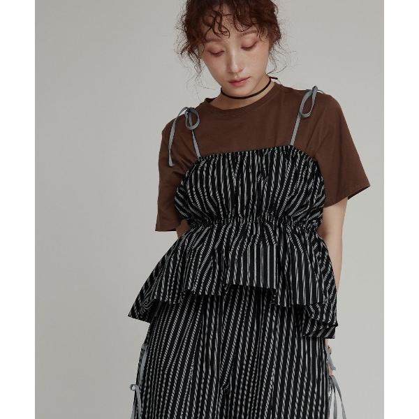 『タイムセール実施中』ZOZO問い合わせ番号:104090718ショップ:ECHEL，エシェルブランド:W:Huku，フーク商品名:【W:Huku / ブロードストライプ】ペプラム キャミソール / Broad-Striped Peplum...