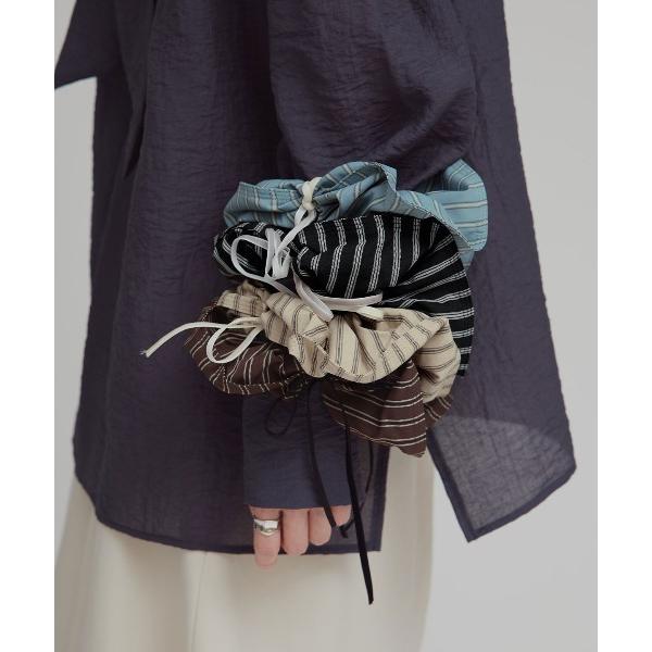 ZOZO問い合わせ番号:104090723ショップ:ECHEL，エシェルブランド:W:Huku，フーク商品名:【W:Huku / ブロードストライプ】リボン シュシュ / Broad Stripe Ribbon Scrunchieカテゴリ:...