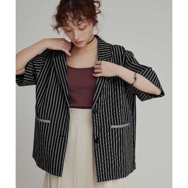 ZOZO問い合わせ番号:104090724ショップ:ECHEL，エシェルブランド:W:Huku，フーク商品名:【W:Huku / ブロードストライプ】シングル シャツ ジャケット / Broad Stripe Single-Breasted...