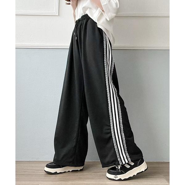 『タイムセール実施中』ZOZO問い合わせ番号:104091057ショップ:ENAF，エナフブランド:Nana(ナナ)，ナナ商品名:レースサイドラインワイドパンツカテゴリ:パンツ>スウェットパンツブランド品番:NA-0827原産国:韓国...