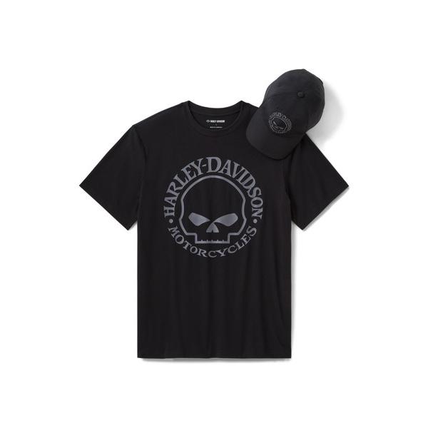 ZOZO問い合わせ番号:104091271ショップ:HARLEY-DAVIDSON，ハーレーダビッドソンブランド:Harley-Davidson，ハーレーダビッドソン商品名:スカル ハット＆Tシャツ ギフトセットカテゴリ:トップス>T...