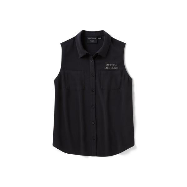 ZOZO問い合わせ番号:104091352ショップ:HARLEY-DAVIDSON，ハーレーダビッドソンブランド:Harley-Davidson，ハーレーダビッドソン商品名:Willie G(TM)スカル・ブリング ノースリーブ・布帛（ふは...