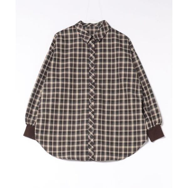 ZOZO問い合わせ番号:104092895ショップ:INTERPLANET/actuel，インタープラネット/アクチュエルブランド:CECIL McBEE，セシルマクビー商品名:袖口リブエコチェックシャツカテゴリ:トップス>シャツ/ブ...