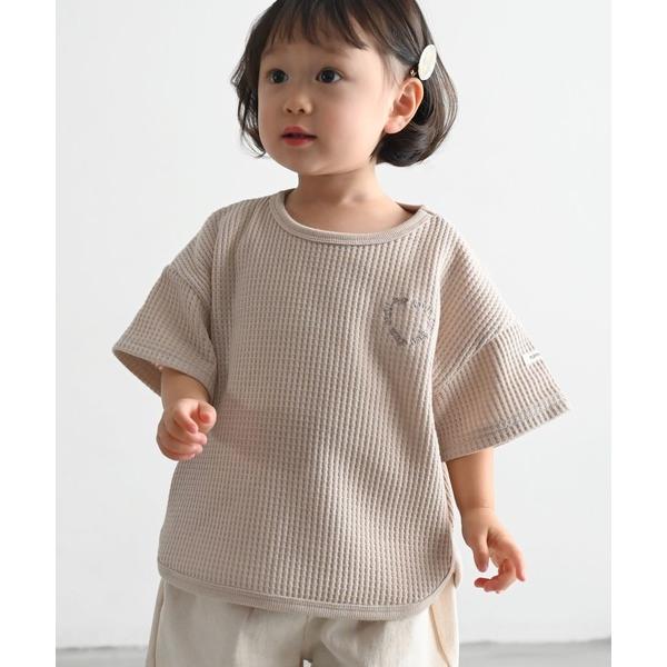 『セール実施中』ZOZO問い合わせ番号:104094706ショップ:PUPPAPUPO，プッパプーポブランド:PUPPAPUPO，プッパプーポ商品名:ラウンド 半袖 Tシャツ ラフリーワッフルカテゴリ:トップス>Tシャツ/カットソーブ...