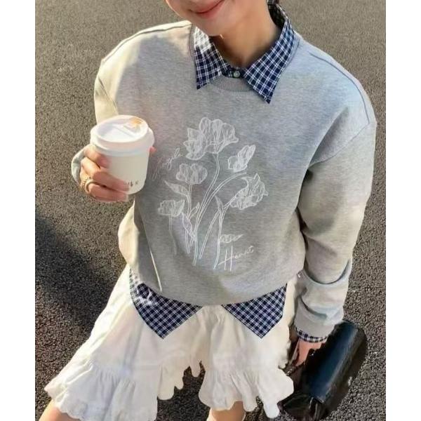 『タイムセール実施中』ZOZO問い合わせ番号:104095050ショップ:DIAVEL，ディアベルブランド:Lis ardent，リスアルダン，DIAVEL，ディアベル商品名:裏起毛レースフラワースウェットプルオーバー／オーバーサイズ 韓国...