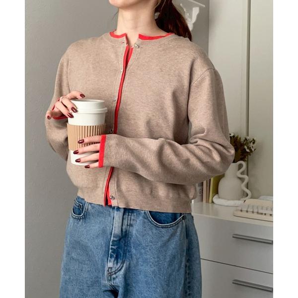 『タイムセール実施中』ZOZO問い合わせ番号:104095117ショップ:merrylatte，メリーラテブランド:merrylatte，メリーラテ商品名:配色ニットカーディガン レイヤード風【NOUA】カテゴリ:トップス>カーディガ...