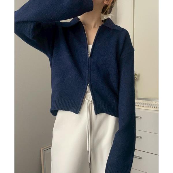 『タイムセール実施中』ZOZO問い合わせ番号:104095118ショップ:merrylatte，メリーラテブランド:merrylatte，メリーラテ商品名:Wジップ ポロニット カーディガン【NOUA】カテゴリ:トップス>カーディガン...