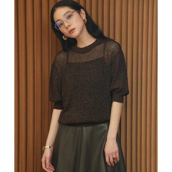 ZOZO問い合わせ番号:104095200ショップ:RIVER FIELD &amp; Co.，リバーフィールド　アンド　コーブランド:ELFRANK，エルフランク商品名:【2026SS】シアーサマーニットプルオーバー 半袖 透かし編み ド...