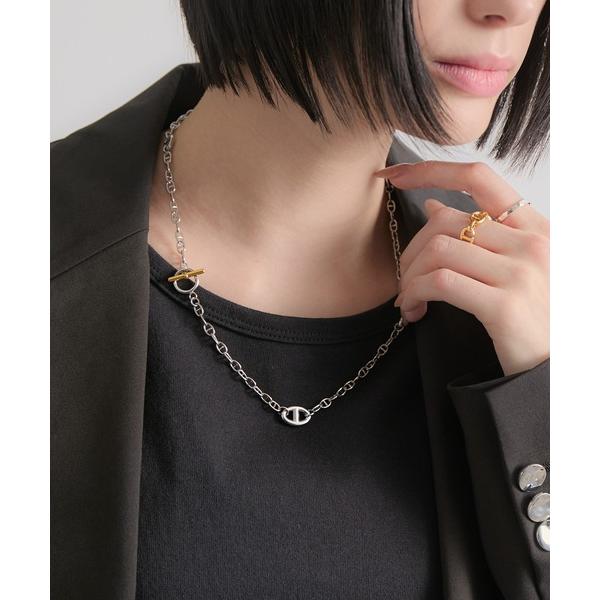 ZOZO問い合わせ番号:104095234ショップ:EMMA CLOTHES，エマ クローズブランド:CIASENSE，シアセンス商品名:2Way Two-tone Anker Chain Necklace / 2wayツートーンアンカーチ...