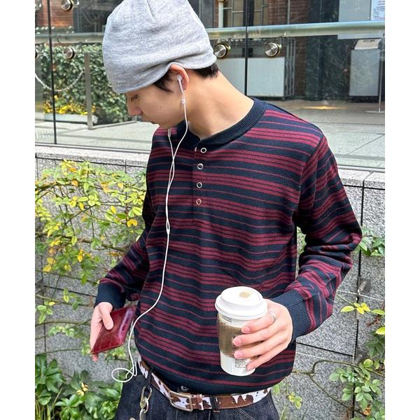 ZOZO問い合わせ番号:104095607ショップ:kutir，クティールブランド:kutir，クティール商品名:HENLEY NECK WOOL BLEND STRIPED KNIT／ヘンリーネックウールブレンドボーダーニットカテゴリ:ト...