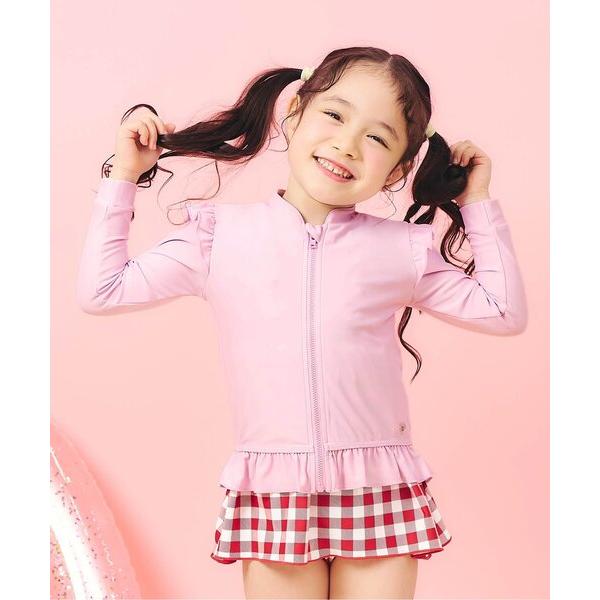 ZOZO問い合わせ番号:104095791ショップ:F.O.Online Store，エフオーオンラインストアブランド:apres les cours，アプレレクール商品名:【UVカット】フリルラッシュガード_ジュニア対応カテゴリ:水着/着...