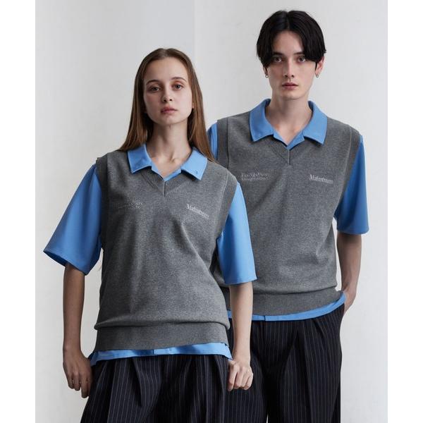 ZOZO問い合わせ番号:104095957ショップ:EMMA CLOTHES，エマ クローズブランド:CLEL，クレイル商品名:【CLEL】Basic Embroidered V-Neck Knit Vest / ベーシック 刺繍Vネックニ...