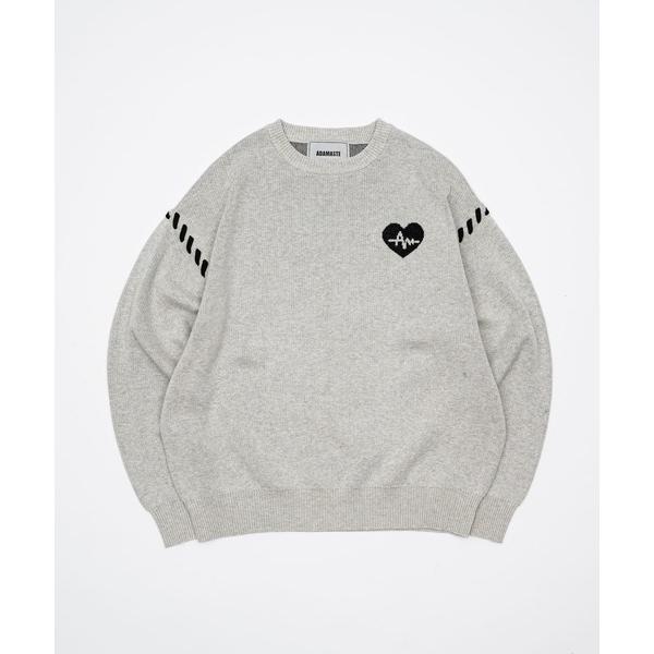 参考価格：6，930円発売時期：2024年10月コンディション：B（目立つ使用感なし）使用感が少ない、または気にならないアイテム袖口：汚れ参考商品名：heart logo stitch design knit - ハートロゴステッチデザイン...