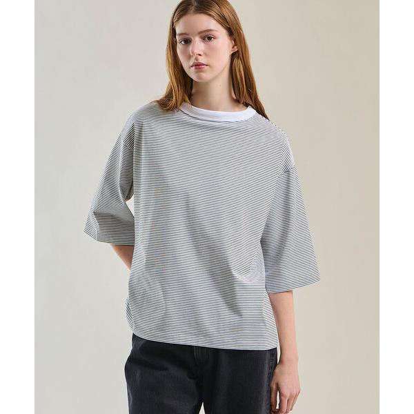 ZOZO問い合わせ番号:104131537ショップ:Bshop，ビショップブランド:handvaerk，ハンドバーク，Bshop，ビショップ商品名:handvaerk | 60/2 ボトルネックTシャツ STRIPE WOMENカテゴリ:ト...