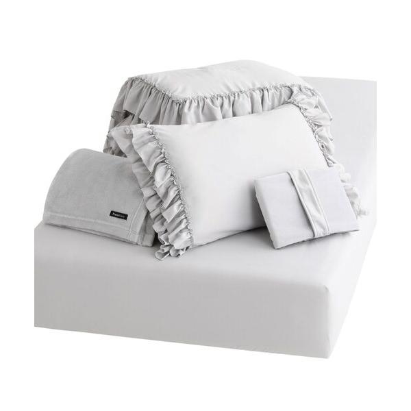 ZOZO問い合わせ番号:104131611ショップ:Francfranc，フランフランブランド:Francfranc，フランフラン商品名:【オンラインショップ限定】かんたん寝具セット プラス フリル シングル グレー 6点セット 新生活 ま...