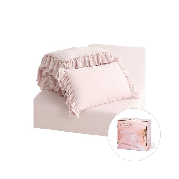 ZOZO問い合わせ番号:104131612ショップ:Francfranc，フランフランブランド:Francfranc，フランフラン商品名:かんたん寝具セット フリル シングル ピンク 4点セット 新生活 まくら 布団 ボックスシーツカテゴリ...