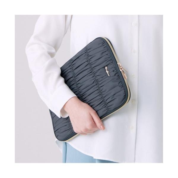 ZOZO問い合わせ番号:104131640ショップ:Francfranc，フランフランブランド:Francfranc，フランフラン商品名:ギャザー タブレットケース 2 ダークグレー 11インチ 20×28cm 収納ポケット付き パソコンケ...