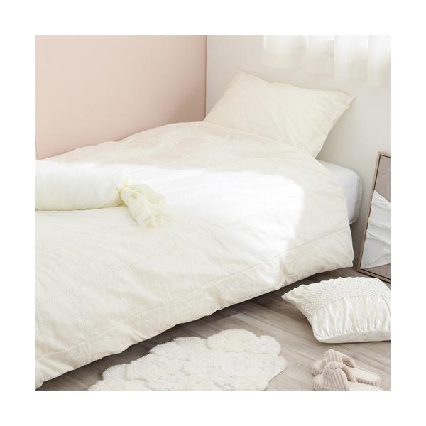 ZOZO問い合わせ番号:104131681ショップ:Francfranc，フランフランブランド:Francfranc，フランフラン商品名:フラワースクエアエンブロイダリー 掛け布団カバー セミダブル アイボリー 刺繍 花柄カテゴリ:インテリ...