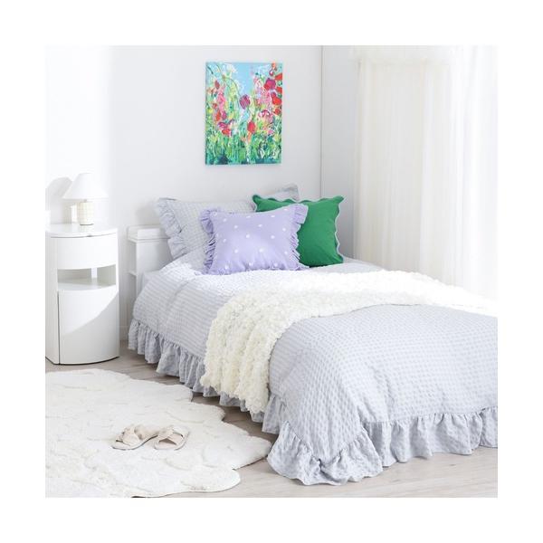 ZOZO問い合わせ番号:104131739ショップ:Francfranc，フランフランブランド:Francfranc，フランフラン商品名:フリルチェック 寝具カバーセット シングル グレー 3点セット まくらカバー 掛け布団カバー ボックス...