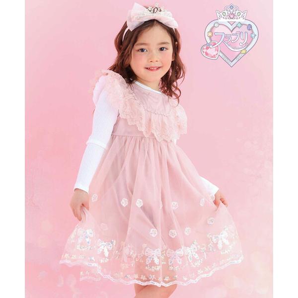 ZOZO問い合わせ番号:104132032ショップ:BEBE ONLINE STORE，ベベ オンラインストアブランド:SLAP SLIP，スラップスリップ商品名:【スラプリ】チュール刺しゅうジャンパースカート(90~130cm)カテゴリ:...