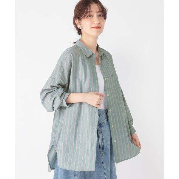 ZOZO問い合わせ番号:104132321ショップ:studio CLIP，スタディオクリップブランド:studio CLIP，スタディオクリップ商品名:刺繍ストライプBIGシャツカテゴリ:トップス>シャツ/ブラウスブランド品番:63...