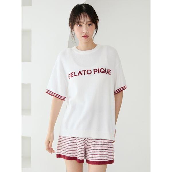 ZOZO問い合わせ番号:104132719ショップ:gelato pique，ジェラート　ピケブランド:gelato pique，ジェラートピケ商品名:スムーズィーロゴジャガードプルオーバー＆ショートパンツセットカテゴリ:ルームウェア&gt...