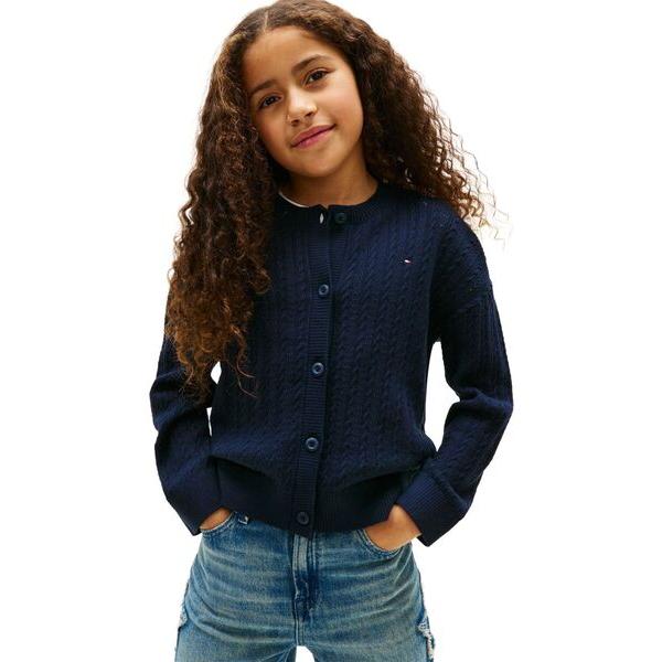 ZOZO問い合わせ番号:104132967ショップ:TOMMY HILFIGER，トミー ヒルフィガーブランド:TOMMY HILFIGER，トミーヒルフィガー商品名:GIRLS ポインテルケーブルカーディガンカテゴリ:トップス>ニッ...