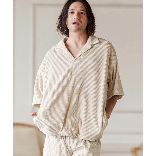 ZOZO問い合わせ番号:104133590ショップ:CAMBIO，カンビオブランド:CAMBIO，カンビオ商品名:mhs2551-Jacquard Open Collar Skipper Shirts オープンカラースキッパーシャツ(CAM...