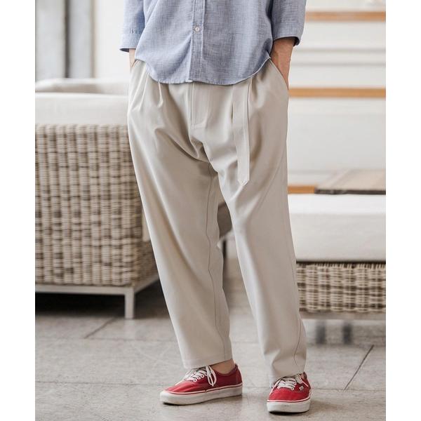 ZOZO問い合わせ番号:104133614ショップ:CAMBIO，カンビオブランド:CAMBIO，カンビオ商品名:mp14686-Stretch Tropical Two Tuck Belted Pants タックベルトパンツ(S67626...