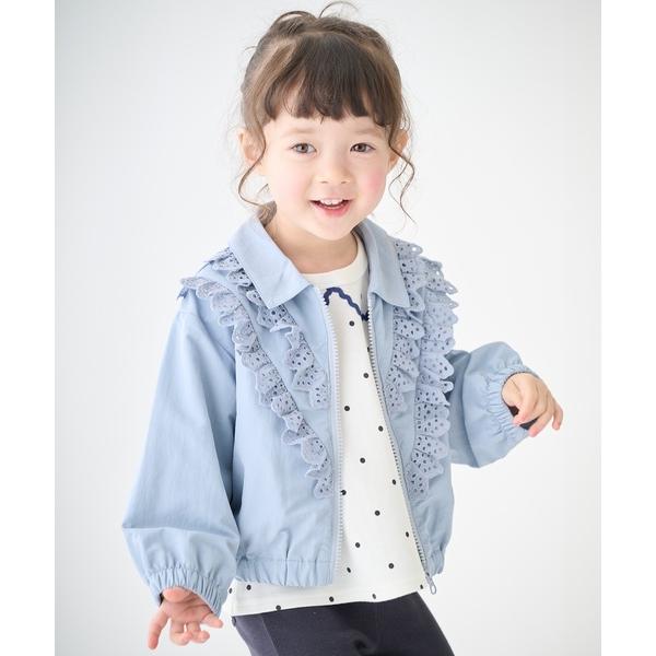 ZOZO問い合わせ番号:104133780ショップ:petit main，プティマインブランド:petit main，プティマイン商品名:レースフリルブルゾンカテゴリ:ジャケット/アウター>ブルゾンブランド品番:9661305素材:表...