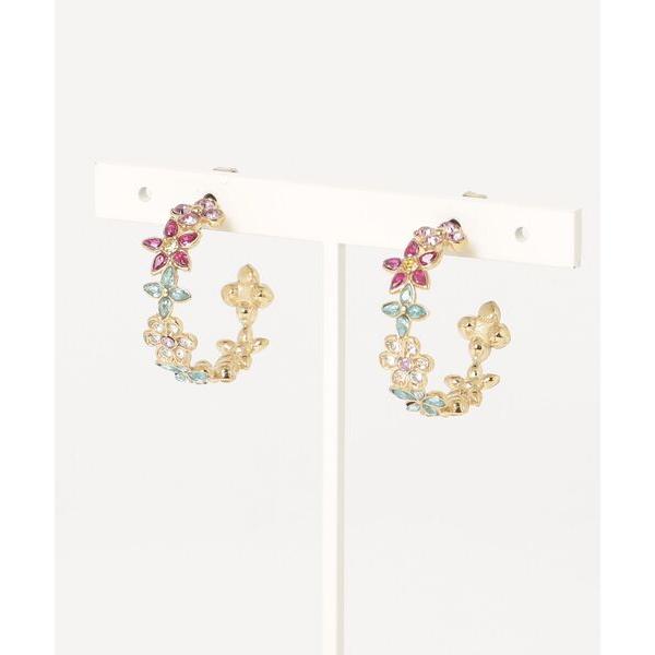 ※このアイテムは返品・交換対象外商品です。ZOZO問い合わせ番号:104134302ショップ:GUESS，ゲスブランド:Guess，ゲス商品名:SECRET GARDEN 24MM Crystal Flowers Hoops アクセサリー ...