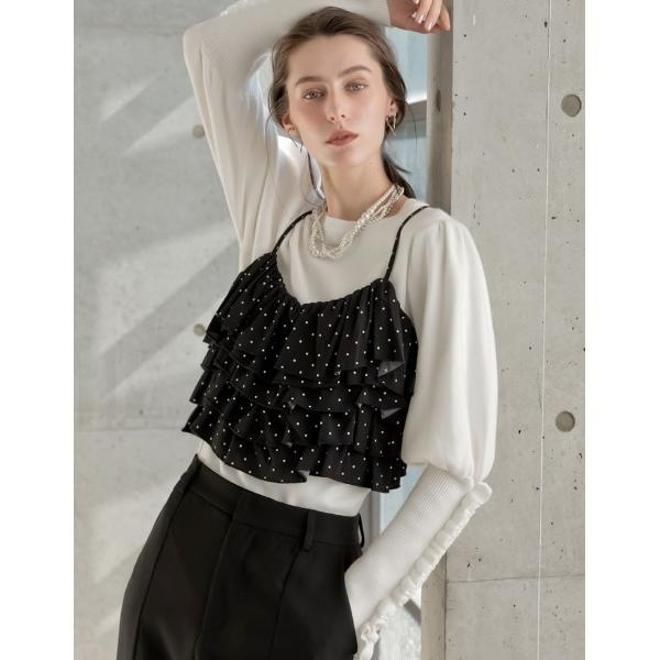 ZOZO問い合わせ番号:104134333ショップ:Re:EDIT，リエディブランド:MEISM，ミズム，Re:EDIT，リエディ商品名:[2026S/S COLLECTION][MEISM by Re:EDIT]ティアードフリルビスチェカ...