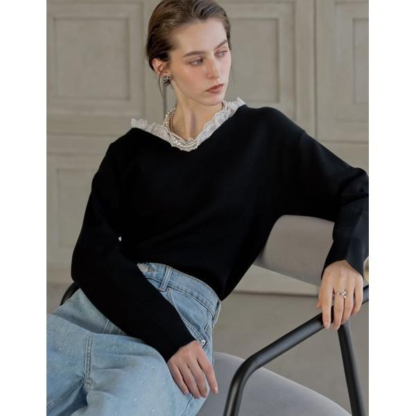 ZOZO問い合わせ番号:104134334ショップ:Re:EDIT，リエディブランド:MEISM，ミズム，Re:EDIT，リエディ商品名:[2026S/S COLLECTION][MEISM by Re:EDIT]Vボートネックフリルレース...