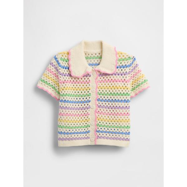 『タイムセール実施中』ZOZO問い合わせ番号:104135411ショップ:GAP，ギャップブランド:GAP，ギャップ商品名:クロシェ 襟付きカーディガン (幼児・ベビー)カテゴリ:トップス>カーディガン/ボレロブランド品番:88190...