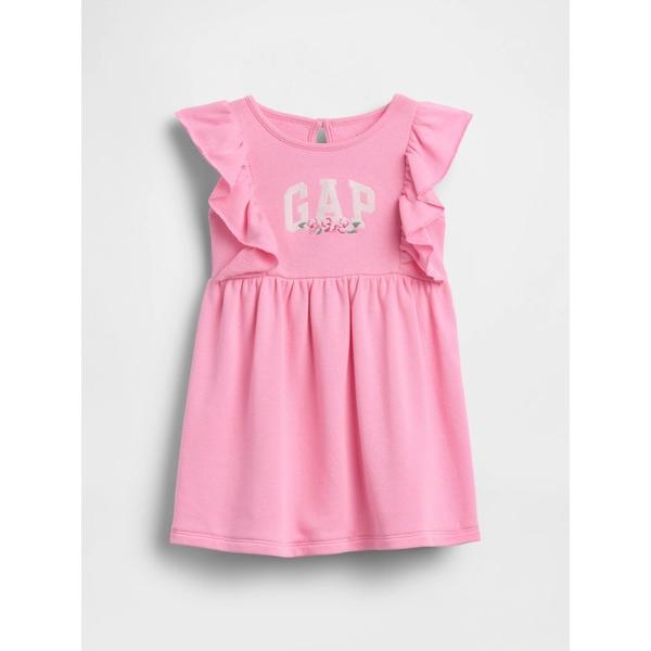 『タイムセール実施中』ZOZO問い合わせ番号:104135417ショップ:GAP，ギャップブランド:GAP，ギャップ商品名:フレンチテリー ラッフルフリル GAPロゴ ワンピース (幼児・ベビー)カテゴリ:ワンピース/ドレス>ワンピー...