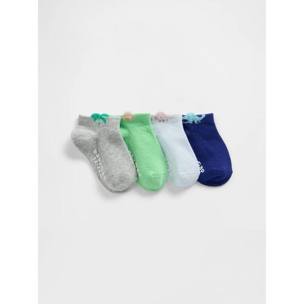 『タイムセール実施中』※このアイテムは返品・交換対象外商品です。ZOZO問い合わせ番号:104135446ショップ:GAP，ギャップブランド:GAP，ギャップ商品名:ダイナソー スニーカーソックス 4足セット (幼児・ベビー)カテゴリ:レッ...