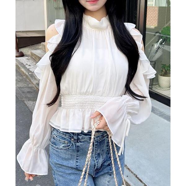 ZOZO問い合わせ番号:104137494ショップ:INGNI，イングブランド:INGNI，イング商品名:2Wayリボン肩あきフリルブラウスカテゴリ:トップス>シャツ/ブラウスブランド品番:1261-200152素材:表地:ポリエステ...