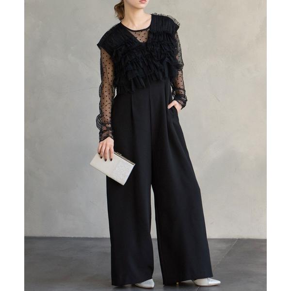 『タイムセール実施中』参考価格：19，800円発売時期：2025年02月コンディション：B（目立つ使用感なし）使用感が少ない、または気にならないアイテムすそ周り：汚れ参考商品名：【WEB限定】チュールフリルベスト×キャミソールオールインワン...