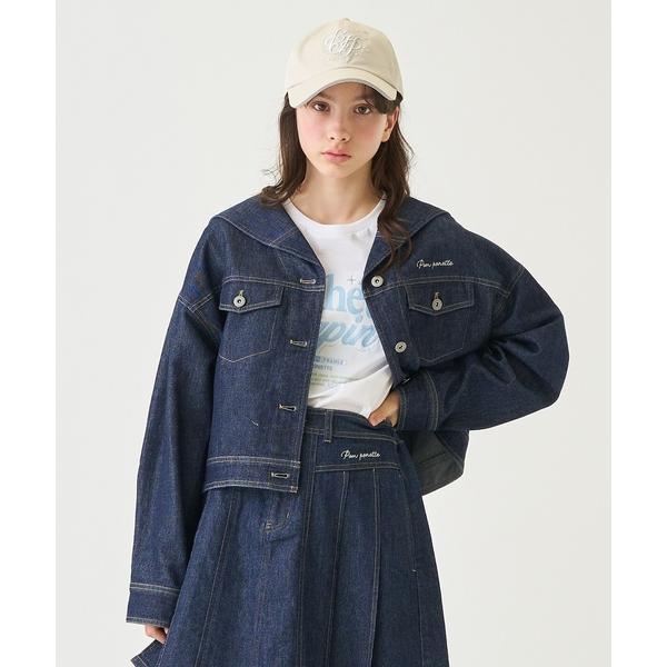 ZOZO問い合わせ番号:104173280ショップ:NARUMIYA ONLINE，ナルミヤ オンラインブランド:pom ponette junior，ポンポネットジュニア商品名:セーラーデニムジャケットカテゴリ:ジャケット/アウター&gt...