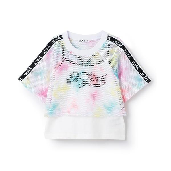 ZOZO問い合わせ番号:104173333ショップ:X-girl Stages，エックスガール ステージスブランド:X-girl Stages，エックスガールステージス商品名:メッシュショートトップス+ロゴキャミソールセットカテゴリ:トップ...