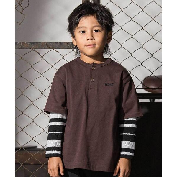 『タイムセール実施中』ZOZO問い合わせ番号:104173447ショップ:BEBE ONLINE STORE，ベベ オンラインストアブランド:WASK，ワスク商品名:ヘンリーネックBIGTシャツ＆ボーダーロングTシャツセットカテゴリ:トップ...