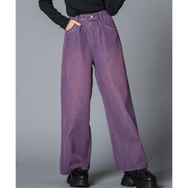 ZOZO問い合わせ番号:104173490ショップ:BEBE ONLINE STORE，ベベ オンラインストアブランド:ZIDDY，ジディ商品名:スタッズデニムワイドパンツ(130~160cm)カテゴリ:パンツ>その他パンツブランド品...