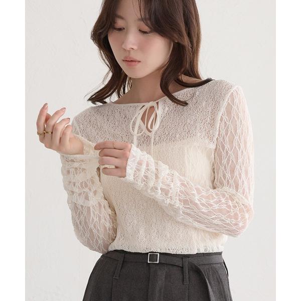 ZOZO問い合わせ番号:104173679ショップ:apres jour，アプレジュールブランド:raffime，ラフィミー商品名:前後2WAYリボンレーストップスカテゴリ:トップス>Tシャツ/カットソーブランド品番:661823素材...