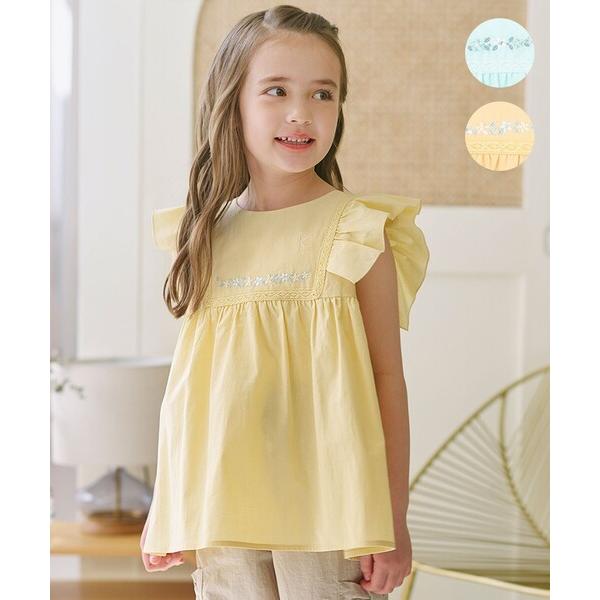 ZOZO問い合わせ番号:104173936ショップ:組曲，クミキョクブランド:組曲，クミキョク商品名:【110-140cm】 フラワーエンブロイダリーブラウスカテゴリ:トップス>シャツ/ブラウスブランド品番:HSKGLM0309素材:...